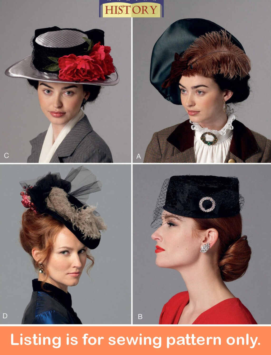HAT SEWING PATTERN | Sew Womens Headwear | Victorian Edwardian ...