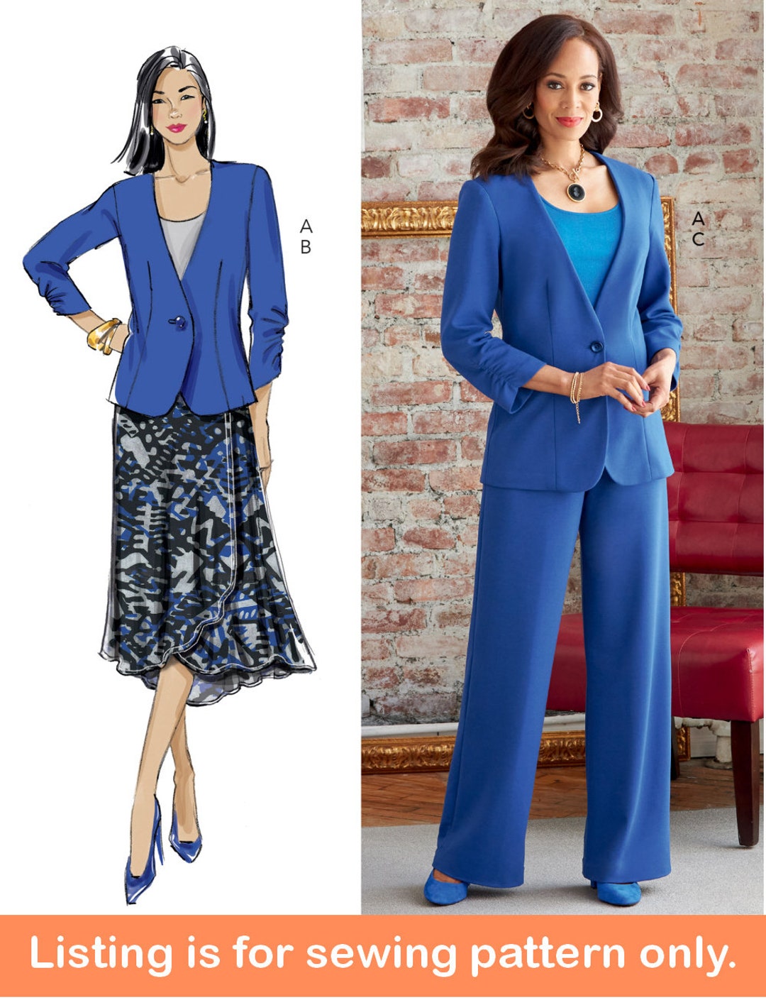 SUIT SEWING PATTERN | Sew Womens Clothes Clothing | Suit Jacket Blazer ...