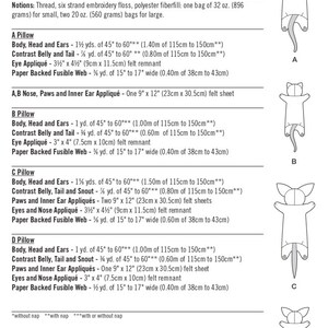 BODY PILLOW Sewing PATTERN | Sew Large Soft Plush Stuffed Toys Animals ...