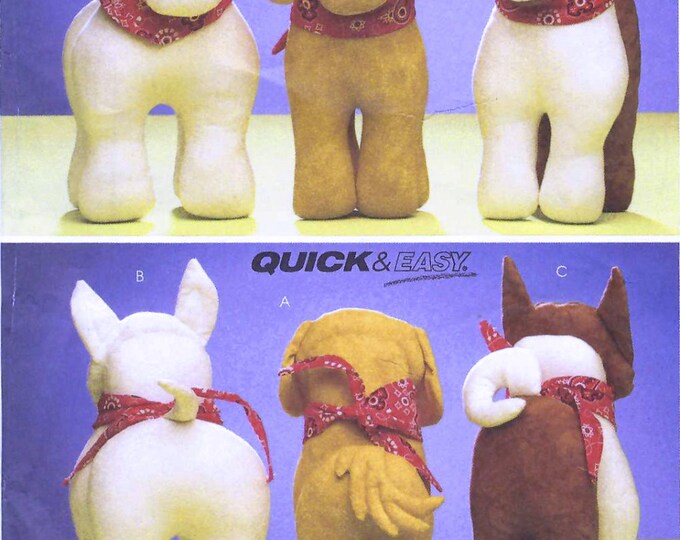 STUFFED ANIMAL Sewing PATTERN Sew Soft Plush Toy Puppy Dog Bull Terrier ...