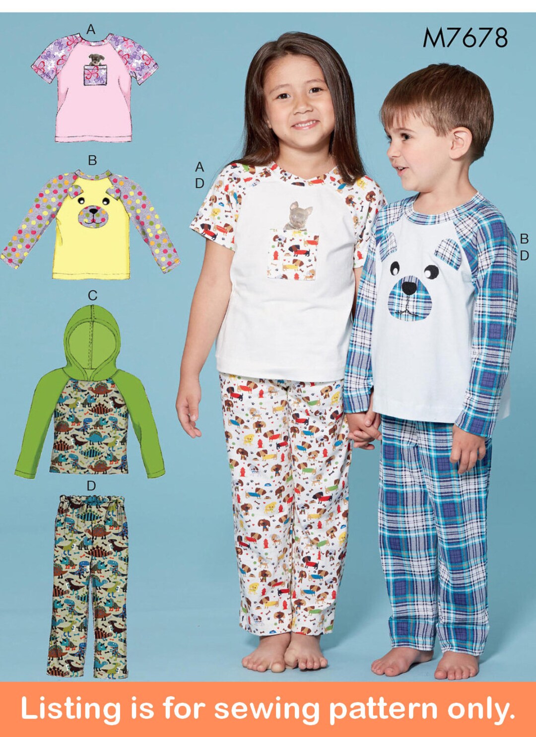 PAJAMAS SEWING PATTERN | Make Boys Girls Clothes | Kids Dog Teddy Bear ...
