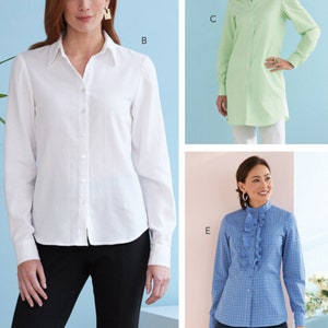 SHIRT SEWING PATTERN | Sew Womens Clothes Clothing | Button-down Long ...