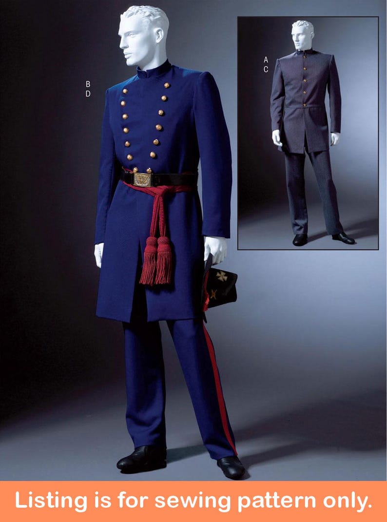 CIVIL WAR Sewing PATTERN | Sew Mens Clothes Costume | Military Uniform ...
