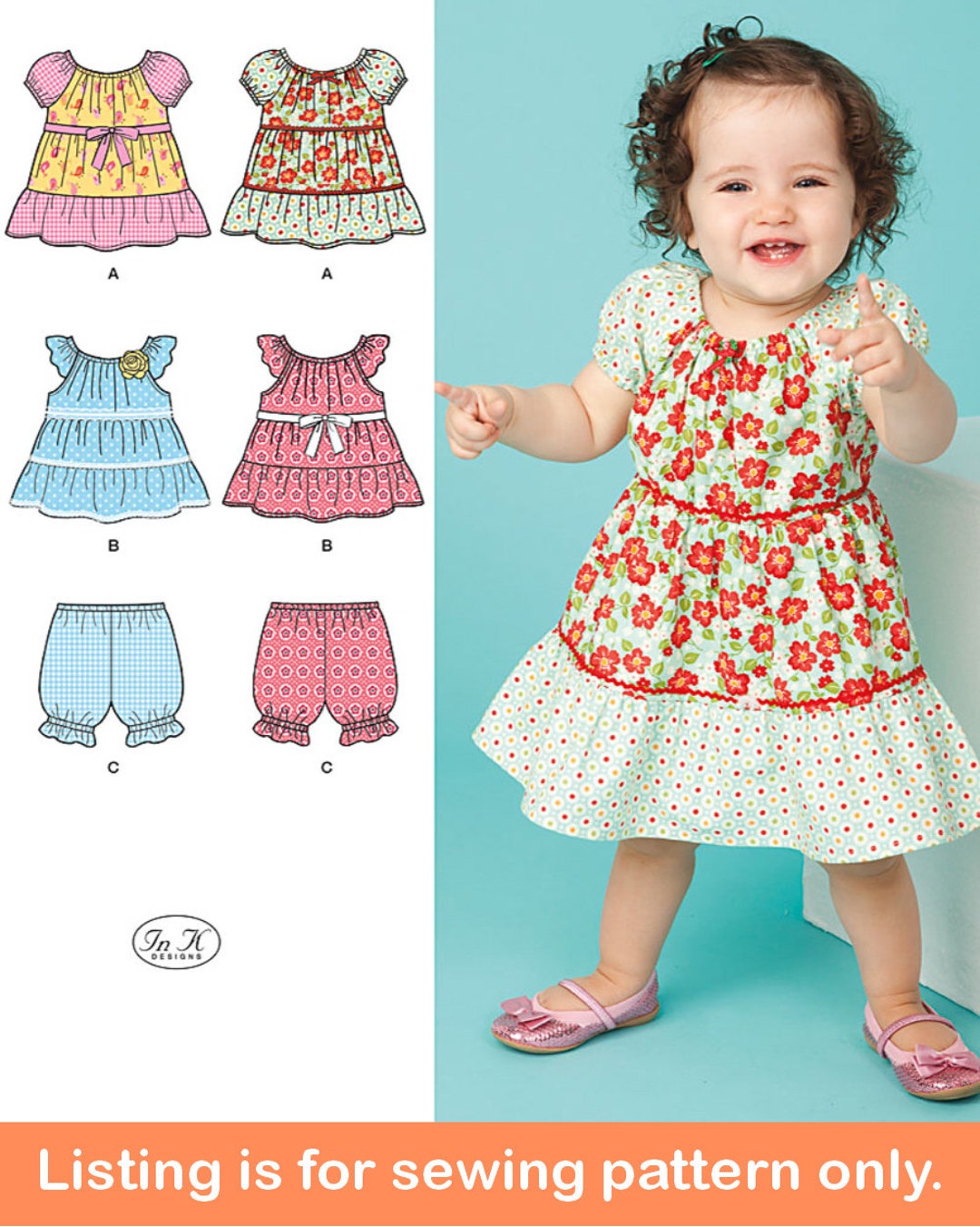 BABY SEWING PATTERN | Sew Baby Girl Clothes Infant Clothing | Dress ...