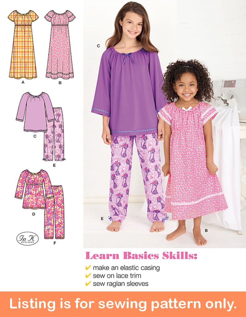 EASY SEWING PATTERN Make Girls Clothes Simple Kids Long | Etsy