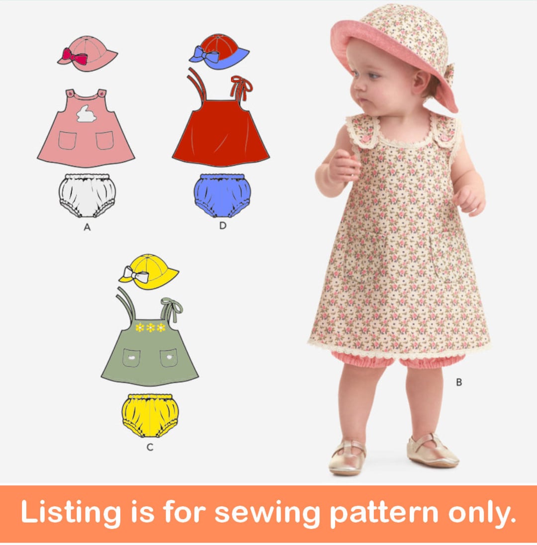 BABY SEWING PATTERN | Sew Girls Clothes Infant Clothing | Dress Diaper ...