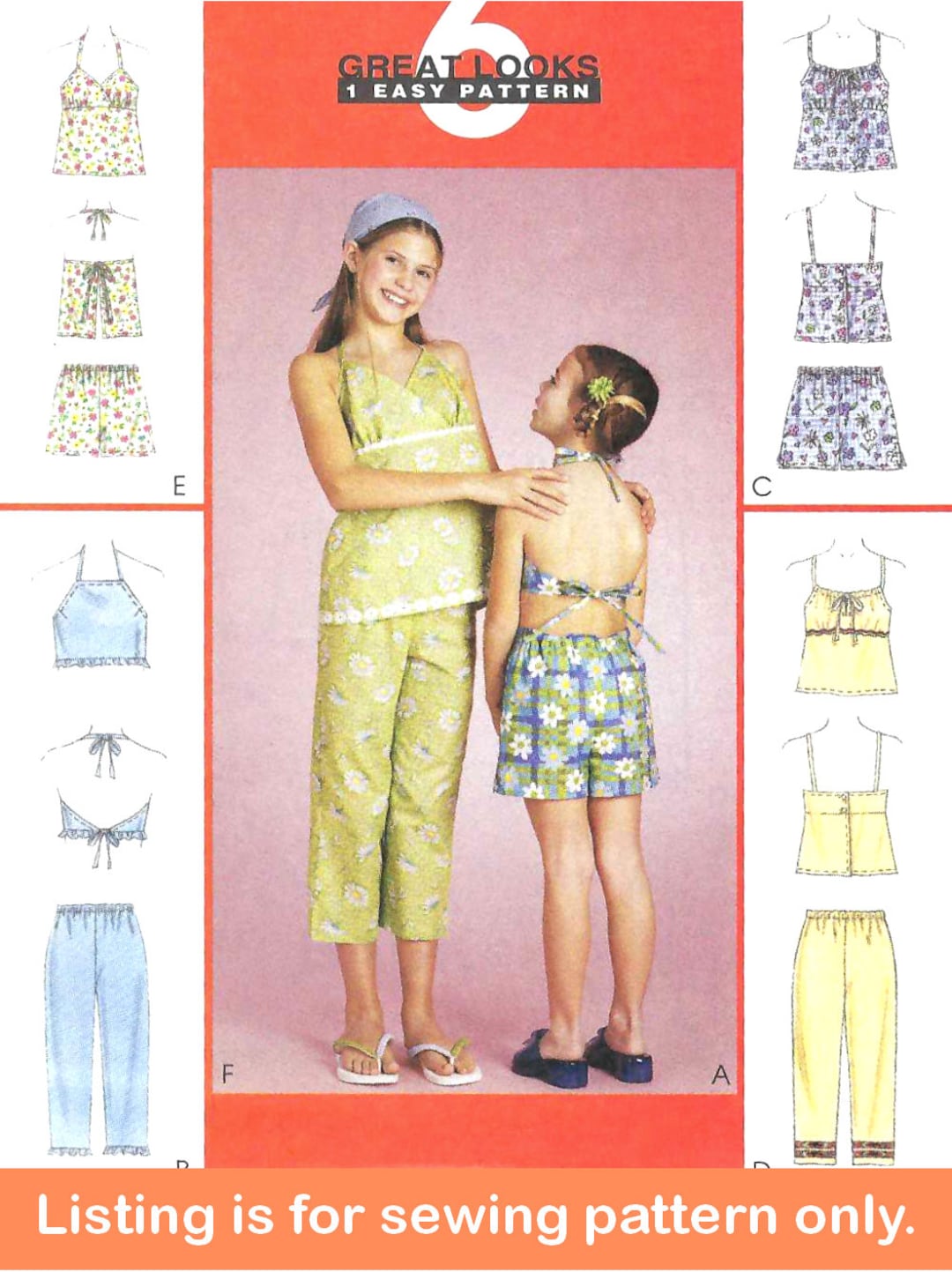 GIRLS SEWING PATTERN | Sew Summer Clothes Clothing | Halter Tank Top ...