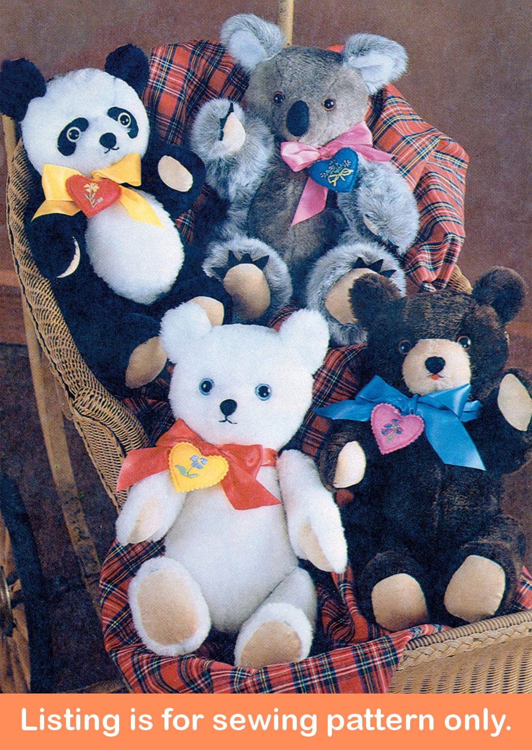STUFFED ANIMAL Sewing PATTERN | Sew Soft Plush Toy | Vintage Style ...