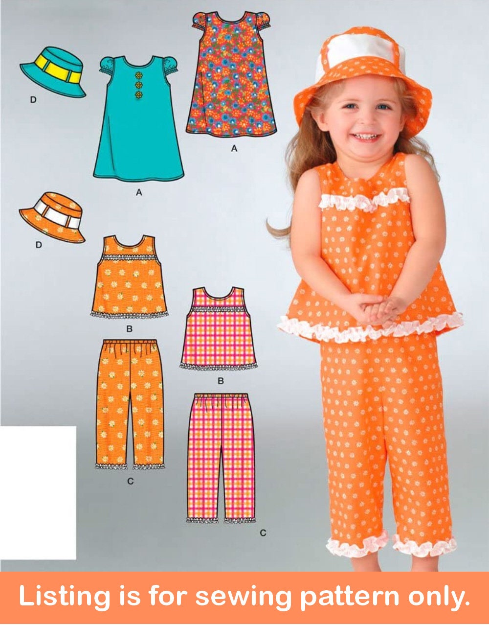 GIRLS SEWING PATTERN Sew Summer Clothes Clothing Easy | Etsy