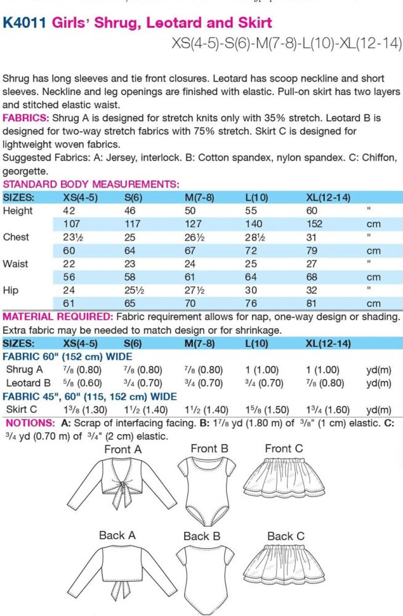 DANCEWEAR SEWING PATTERN | Sew Girl Ballet Clothes Clothing | Leotard ...