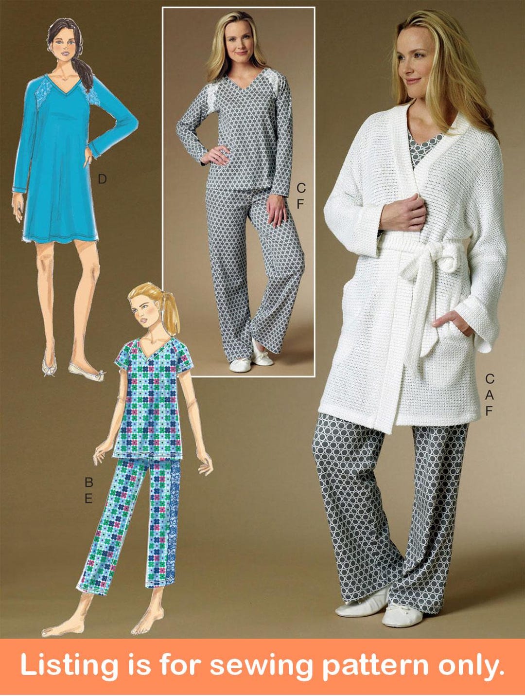 SLEEPWEAR SEWING PATTERN | Sew Women Clothes Clothing | Sleepshirt ...