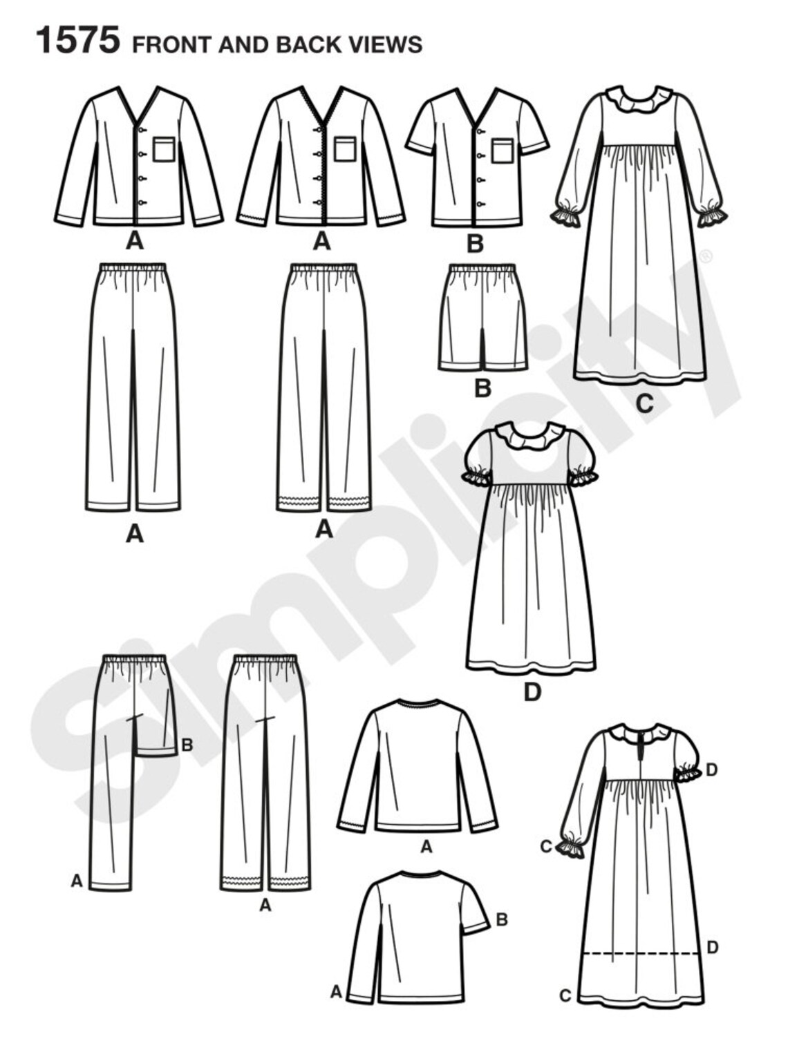 PAJAMAS SEWING PATTERN make Girls Boys Nightwear Kids | Etsy