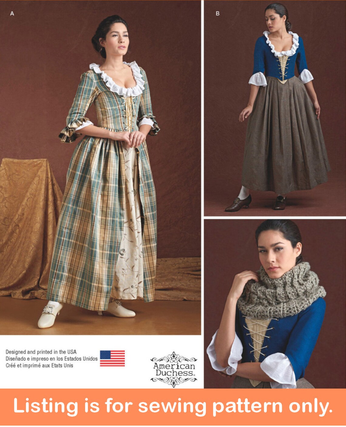 COSTUME SEWING PATTERN | Sew Women Halloween Outfit | Dress 1700s ...