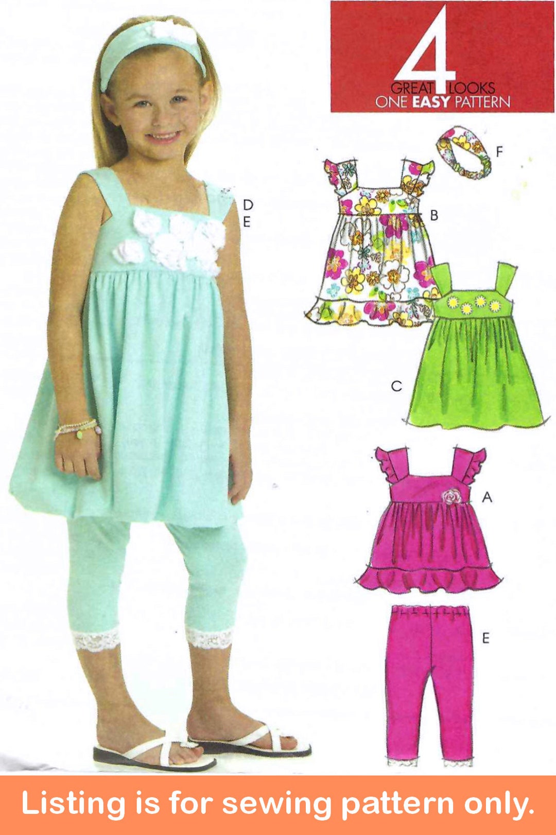 GIRLS SEWING PATTERN Sew Summer Clothes Clothing Tank Top Dress ...