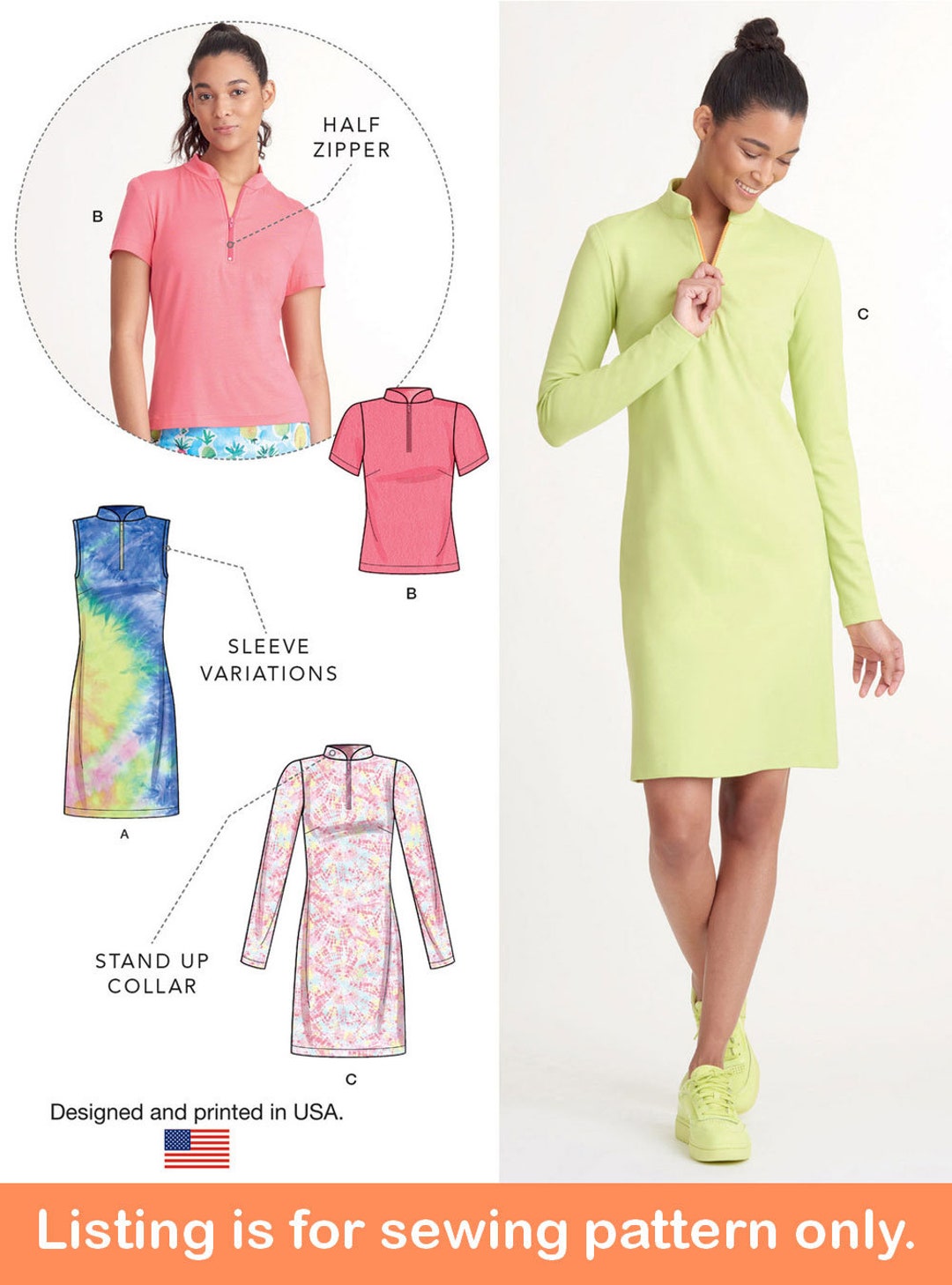 WOMENS SEWING PATTERN | Sew Summer Clothes Clothing | Polo Shirt Dress ...