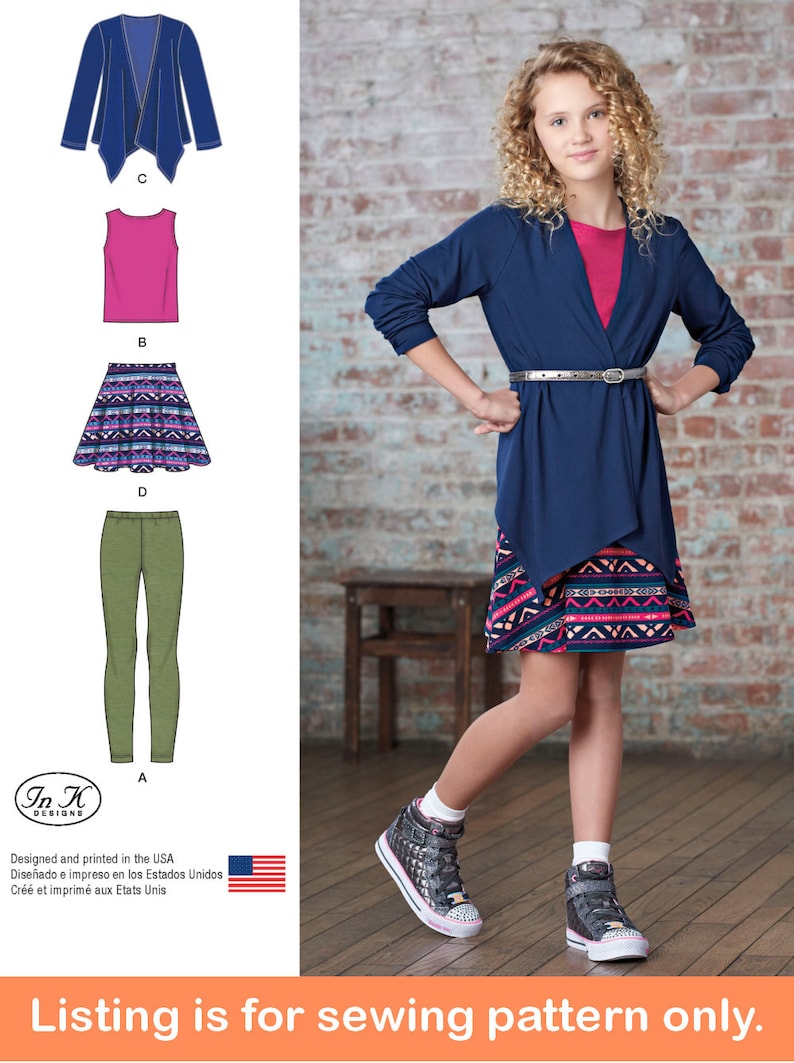 GIRLS SEWING PATTERN Sew Tween Teen Clothes Clothing Skirt - Etsy