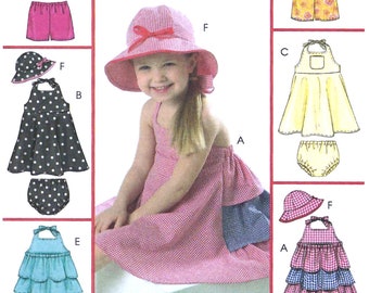 GIRLS SEWING PATTERN Make Summer Clothes Little Kids Toddler Childs ...