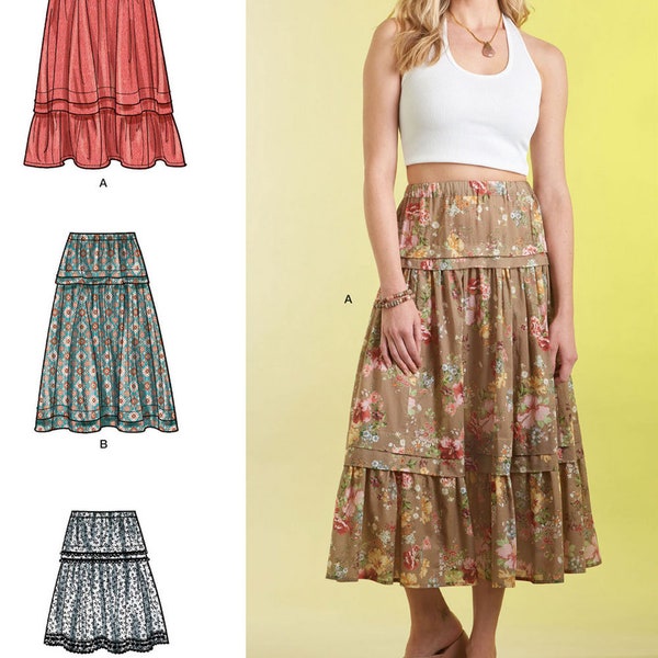 3 Tier Maxi Skirt Sewing Pattern - Etsy