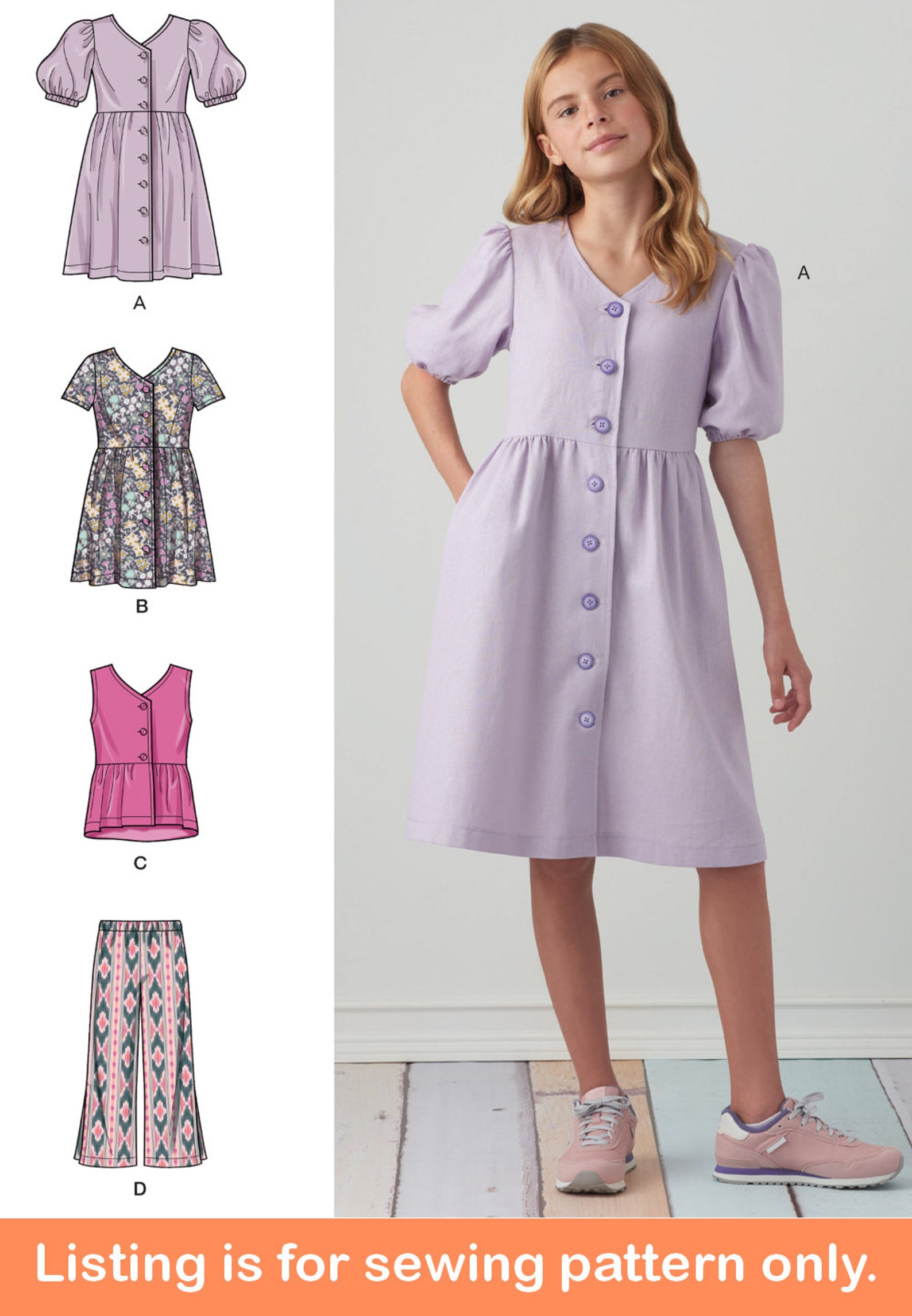 GIRLS SEWING PATTERN Make Tween Teen Clothes Kids Teenager Clothing ...