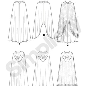 CAPE SEWING PATTERN | Sew Womens Halloween Outfit | Costume Cloak Hood Medieval Renaissance ...