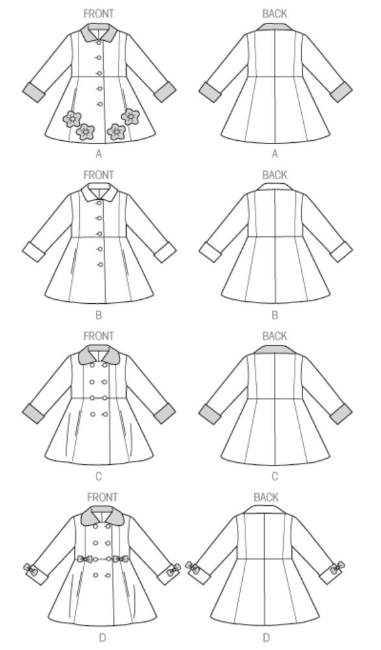COAT SEWING PATTERN | Make Girls Clothes | Kids Clothing Winter Vintage ...