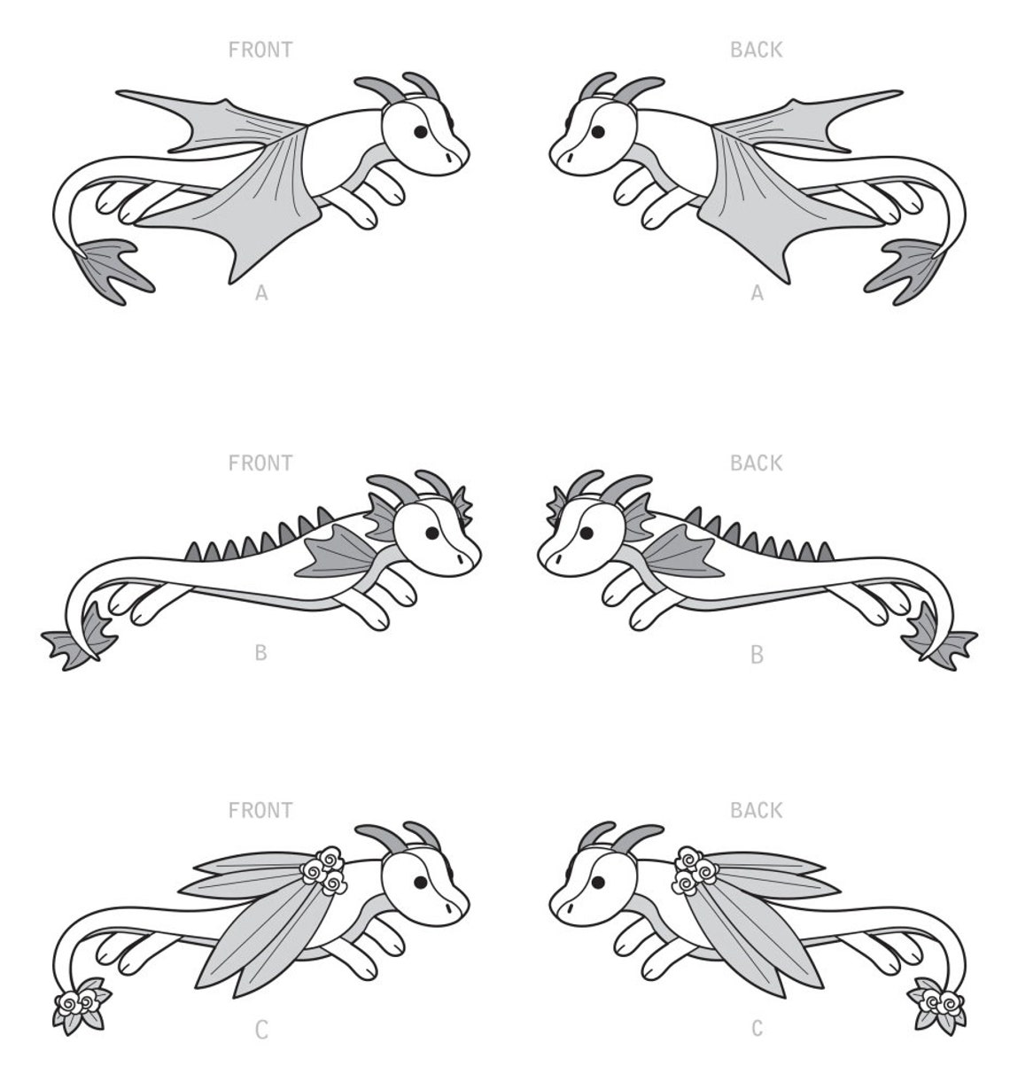 STUFFED ANIMAL Sewing PATTERN Sew Dragon Soft Plush Toy | Etsy