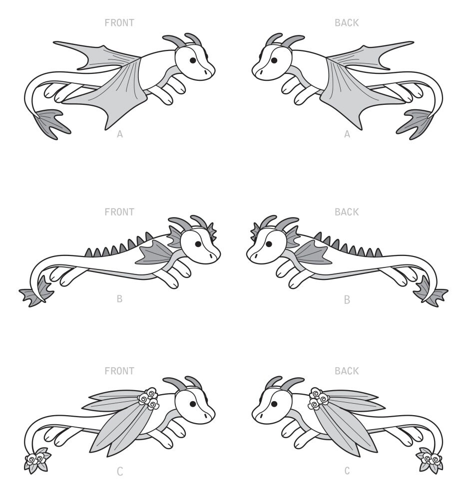 STUFFED ANIMAL Sewing PATTERN Sew Dragon Soft Plush Toy | Etsy