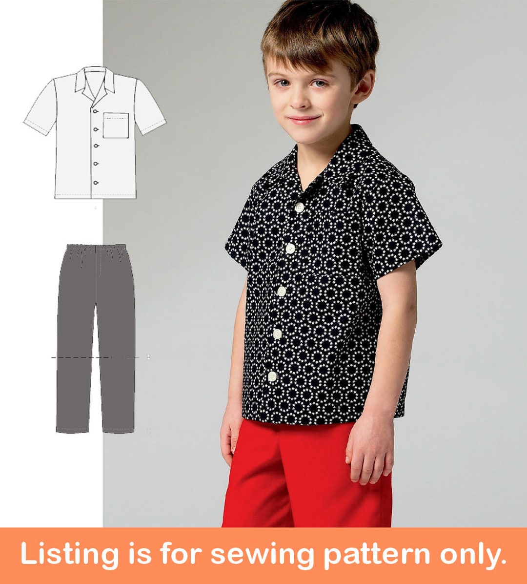 EASY SEWING PATTERN | Sew Boys Clothes Clothing | Button-down Shirt ...