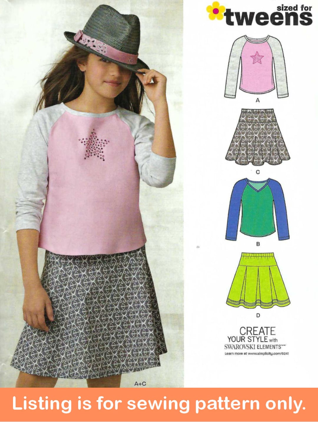 GIRLS SEWING PATTERN | Sew Teen Tween Clothes Clothing | Shirt Raglan ...