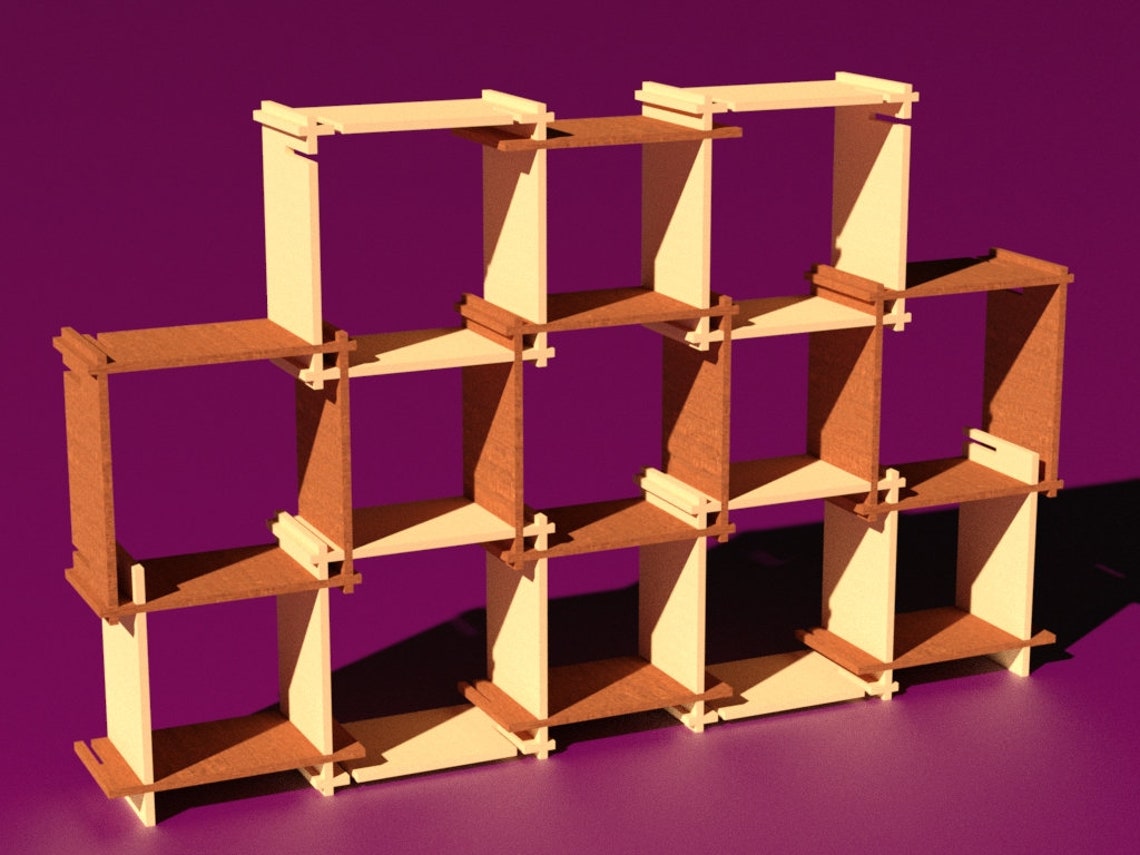 Modular Shelves, Cnc Plan, 3D, Laser Cut, Download, Ai Files, Dwg Files ...
