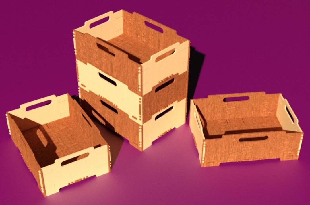 Modular Storage Box, CNC Pattern, CNC Plan, DWG Files, 3D Project ...
