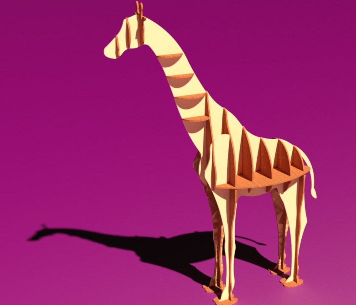 Giraffe-stand, Shelves, Cnc Pattern, 3d, Laser Cut, Download, Ai Files ...