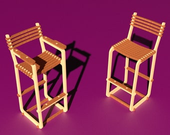 Bar Stool Bar Furniture Cnc Pattern 3d Laser Cut | Etsy