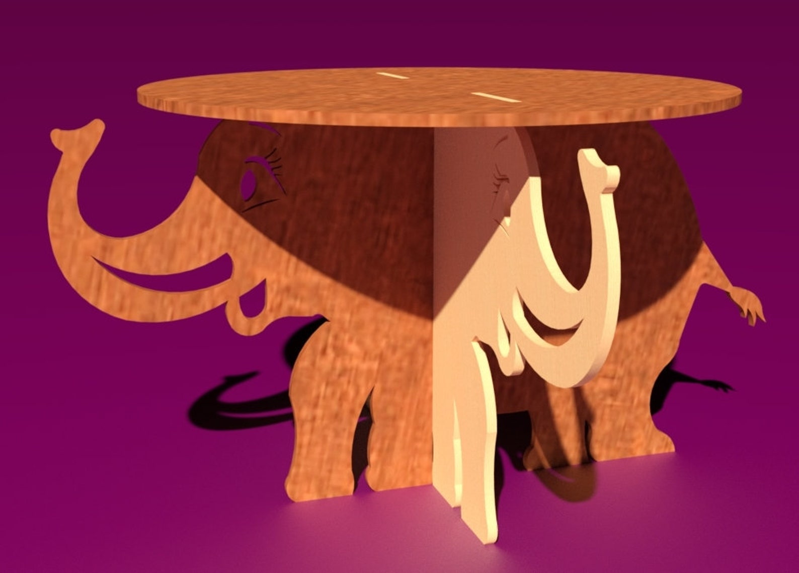 Elephant-stand, plan cnc, 3D, découpe laser, téléchargement, fichiers ...