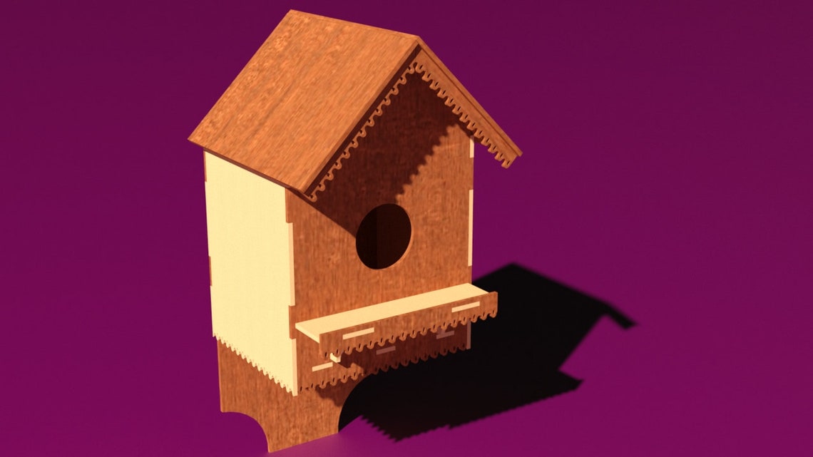 Birdhouse, Cnc Pattern, Cnc Plan, 3d Project, Laser Cut, Download, Ai ...