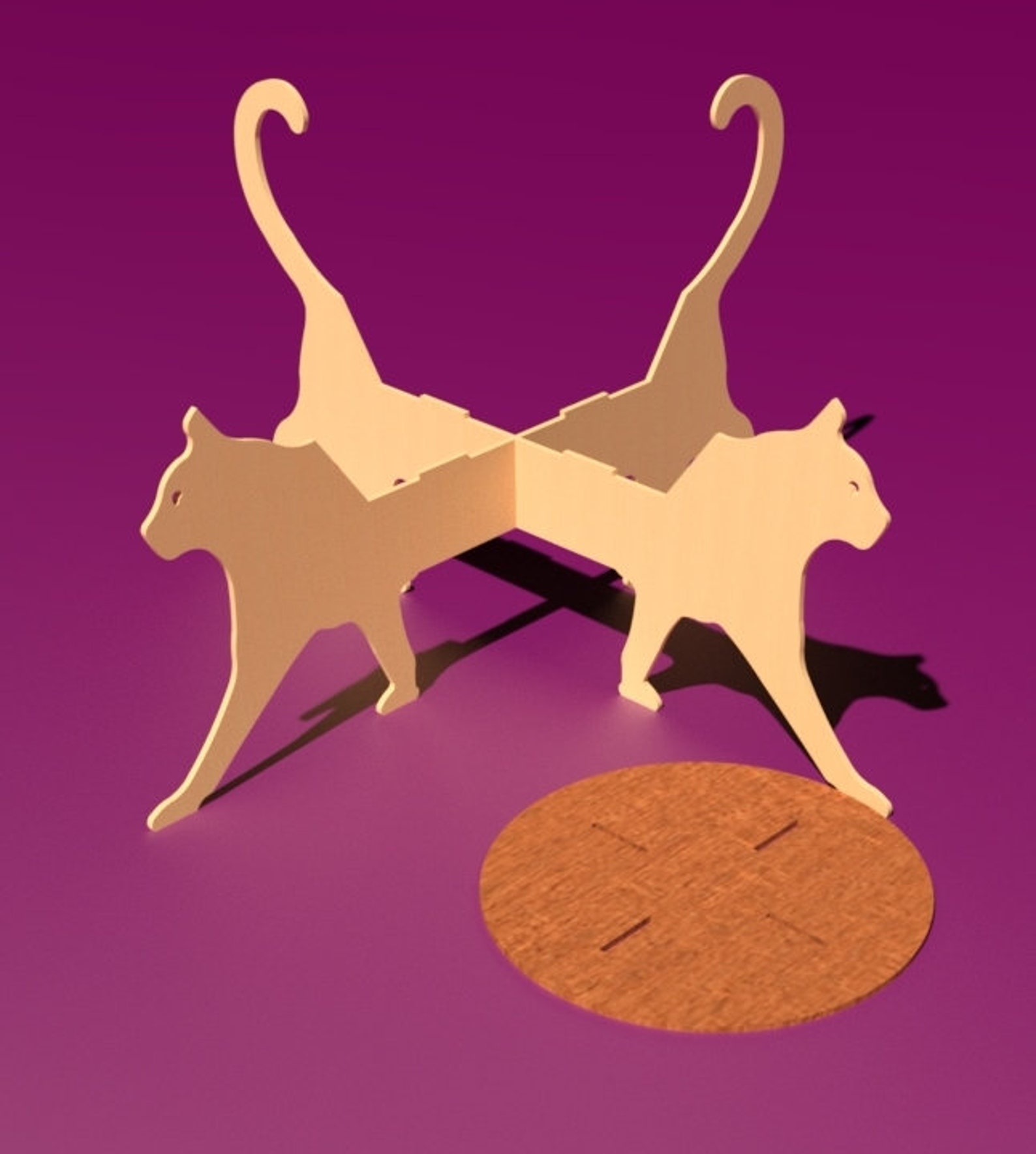 Stand Cats cnc plan cnc pattern 3D laser cut download | Etsy