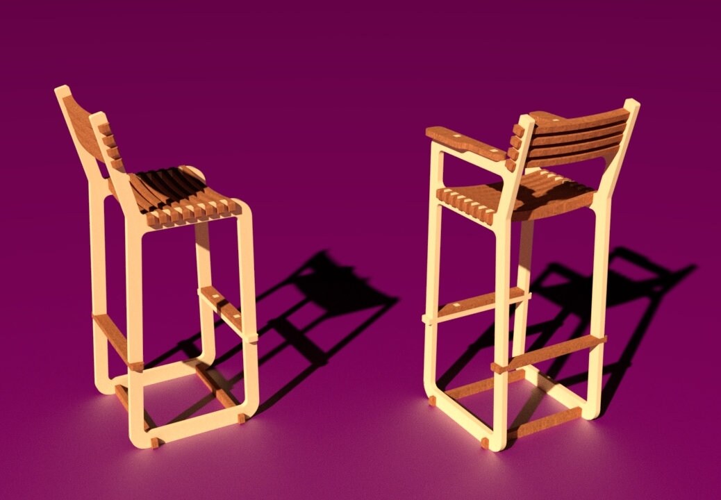 Bar Chair, Bar Stool, Bar Furniture, Cnc Pattern, 3d, Laser Cut ...