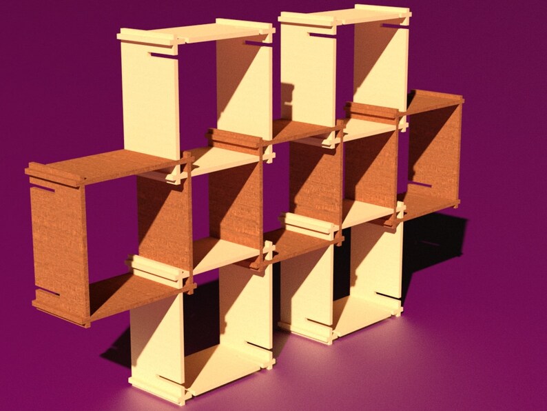 Modular Shelves, Cnc Plan, 3D, Laser Cut, Download, Ai Files, Dwg Files ...