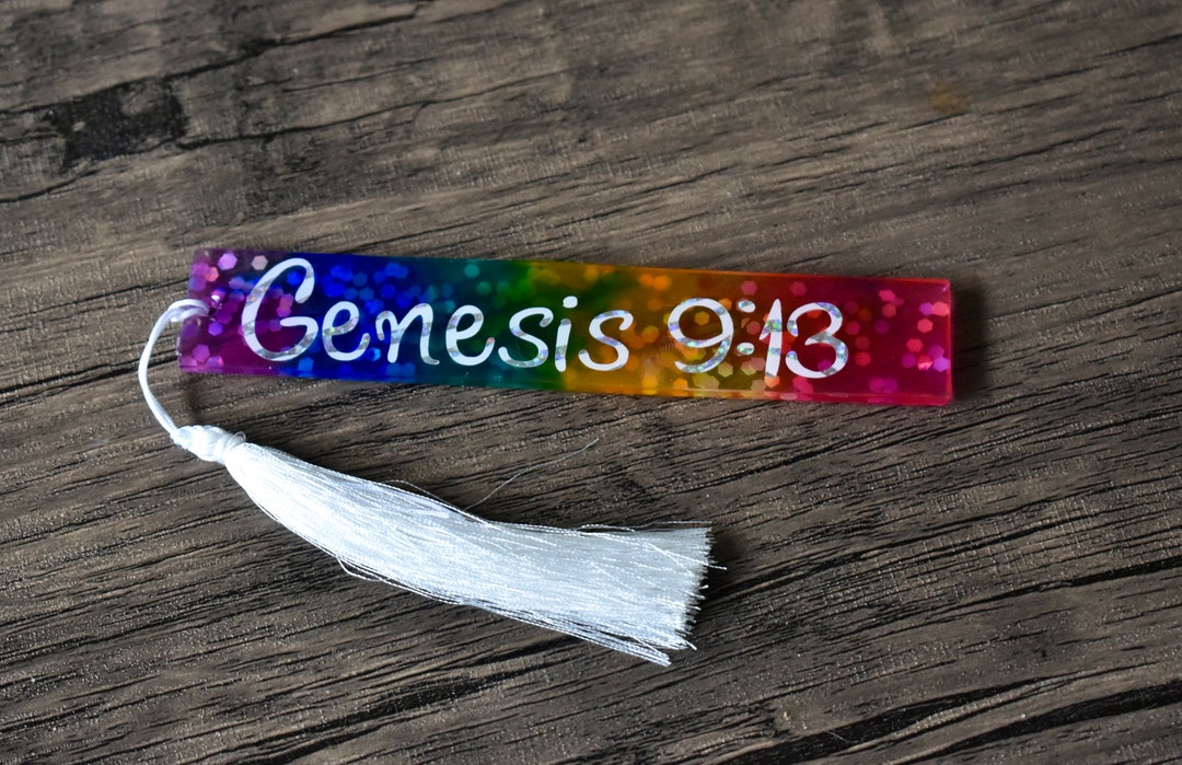 UV Resin Rainbow Genesis 9:13 Bookmark - Etsy