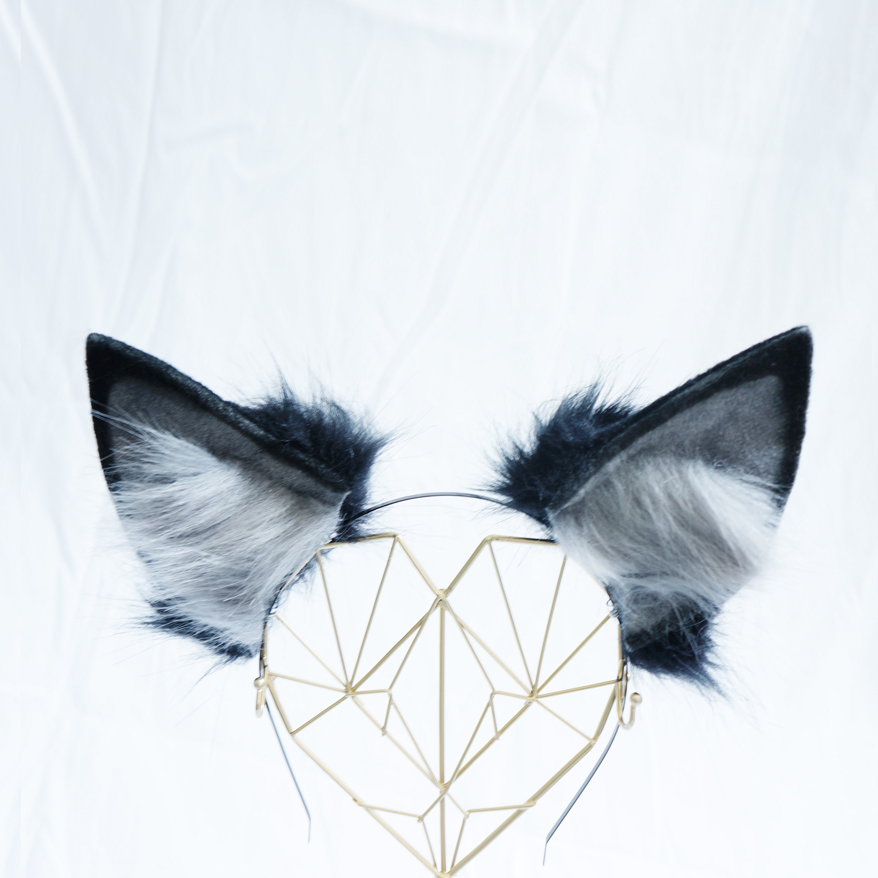 Realistic Fox Earblack Gray Beast Earfaux Fur Eardieb - Etsy