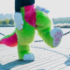 Green&hot Pink Full Fursuit Pants,furry Convention Custom Fursuit ...