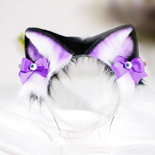 Purple & Black Faux Fur Anubis Ears and Tail - Etsy