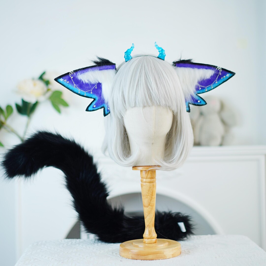 Elf Fursuit Ears and Tail Set, Fantasy Creature Cosplay Accessories ...
