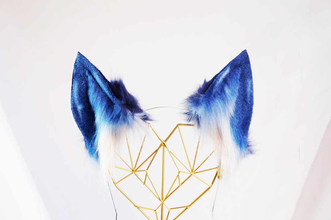 Cute Blue Ears, Faux Fur Ears, Fox Ears, Fluffy Ears, Kitten Ears ...