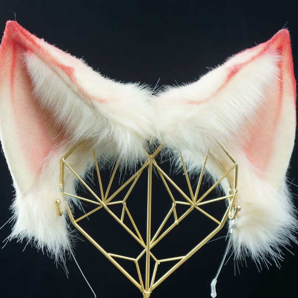 White and Pink Fox Ears - Etsy