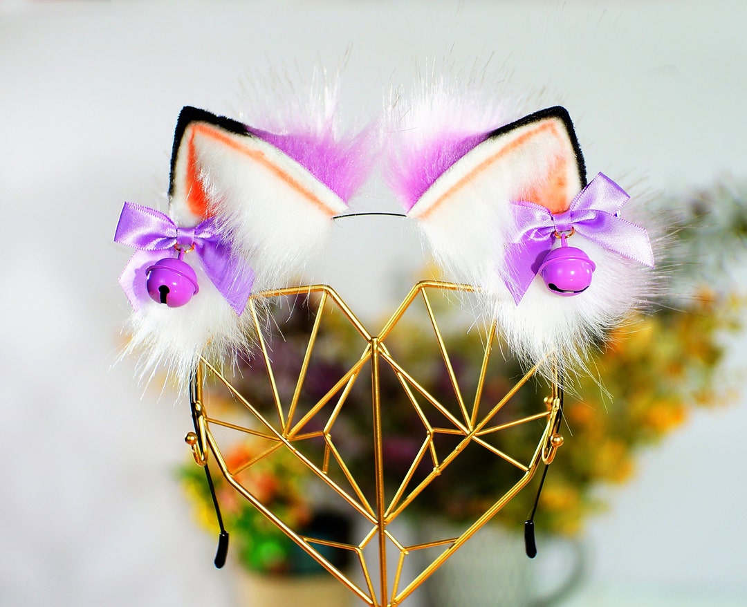 Lavenda Kitsun Ear and Tail , Cat Ears, Cat Tail, Cosplay Cat Ears ...