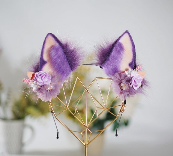 Floalral Purple Fox Ears Purple Cat Fox Ears Cat Ears - Etsy