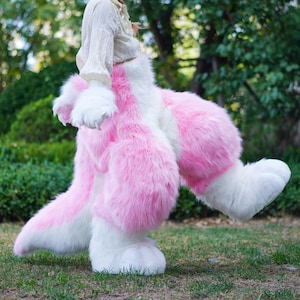 Adopt!pink&white Full Fursuit Pants, Furry Convention Custom, Fursuit ...