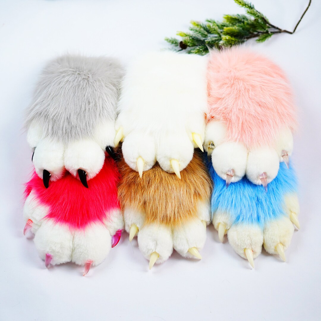 Fursuit Hand Paws With Purple Fur, Cheap Cat Gloves,custom Fursuit ...
