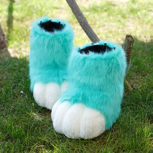 Fursuit Shoes Mint Green Footpaw Kemono Toony Kigurumi Cosplay Cat Dog ...